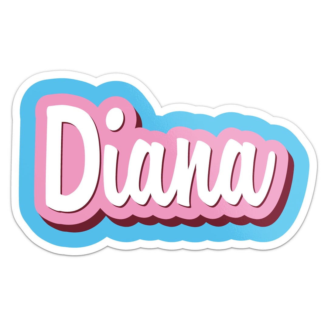 Cartoon Diana Name Sticker Car Bumper Decal - Etsy