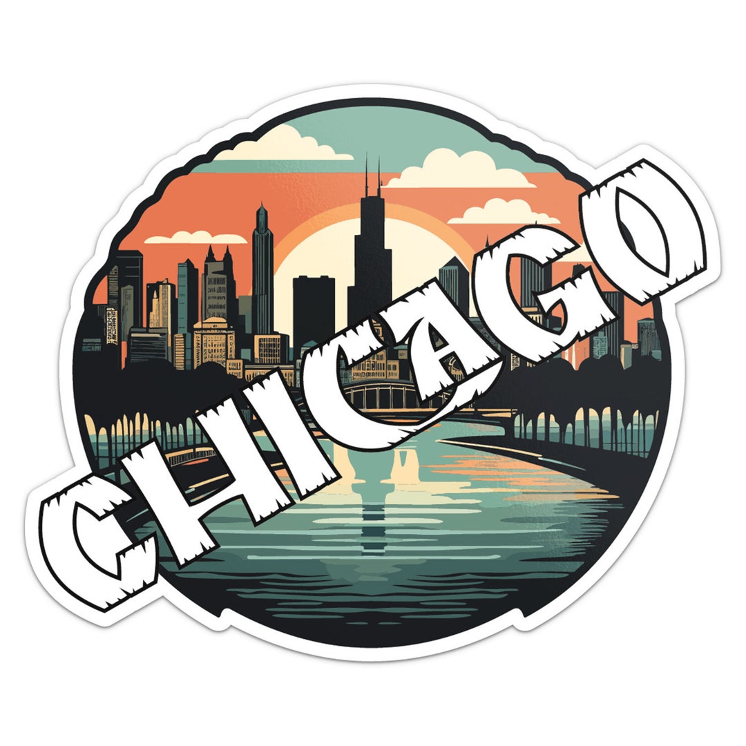 City Skyline Chicago Sticker Car Bumper Decal - Etsy