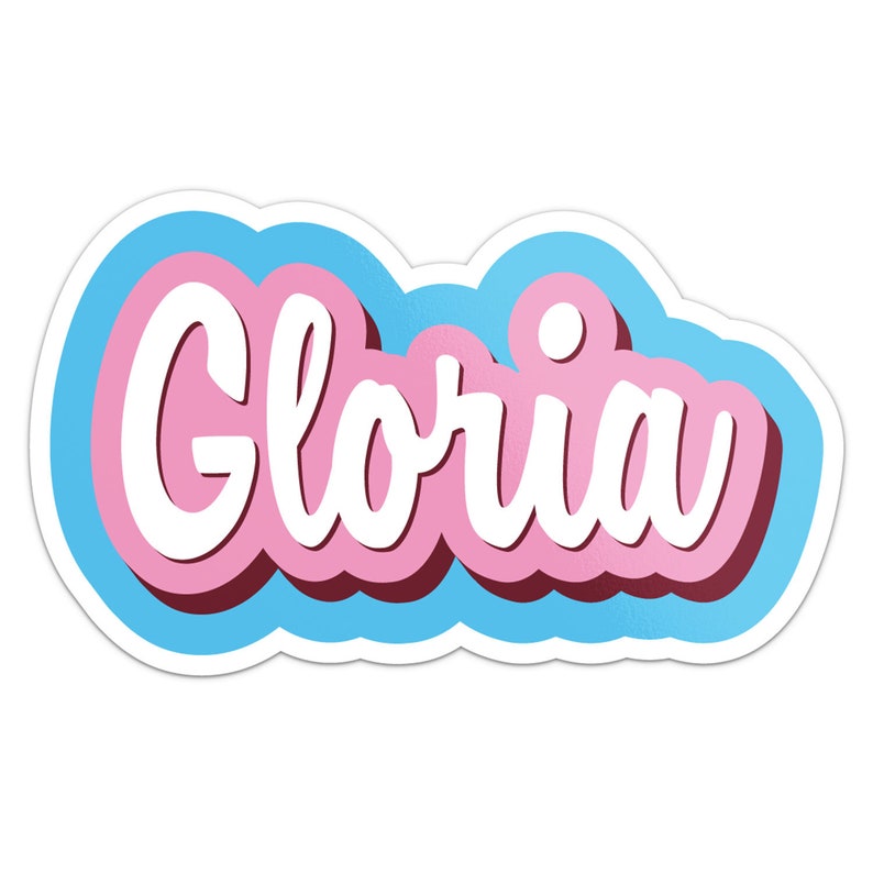 Cartoon Gloria Name Sticker Car Bumper Decal - Etsy