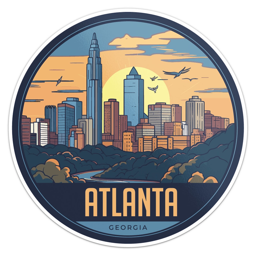 Atlanta City Sticker Car Bumper Decal - Etsy