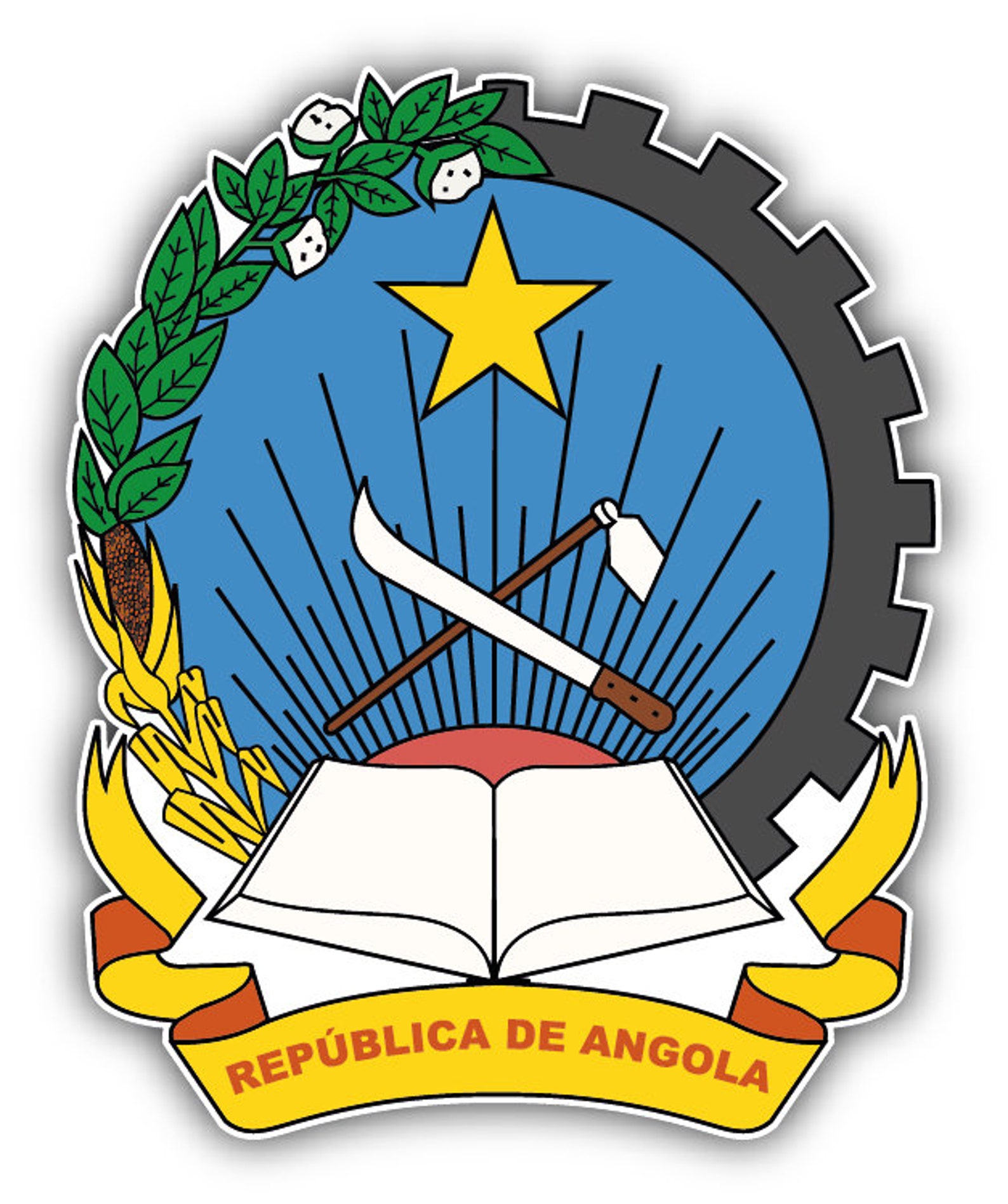 Angola Coat of Arms Car Bumper Sticker Decal - Etsy