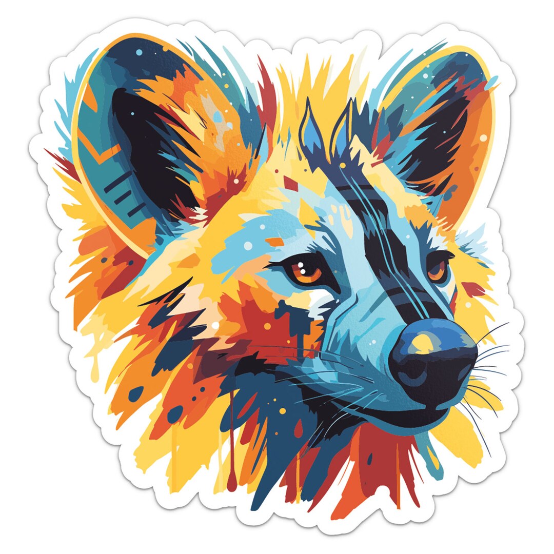 Colorful Hyena Animal Sticker Car Bumper Decal - Etsy