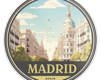 Spain Madrid City Sticker Car Bumper Decal - Etsy