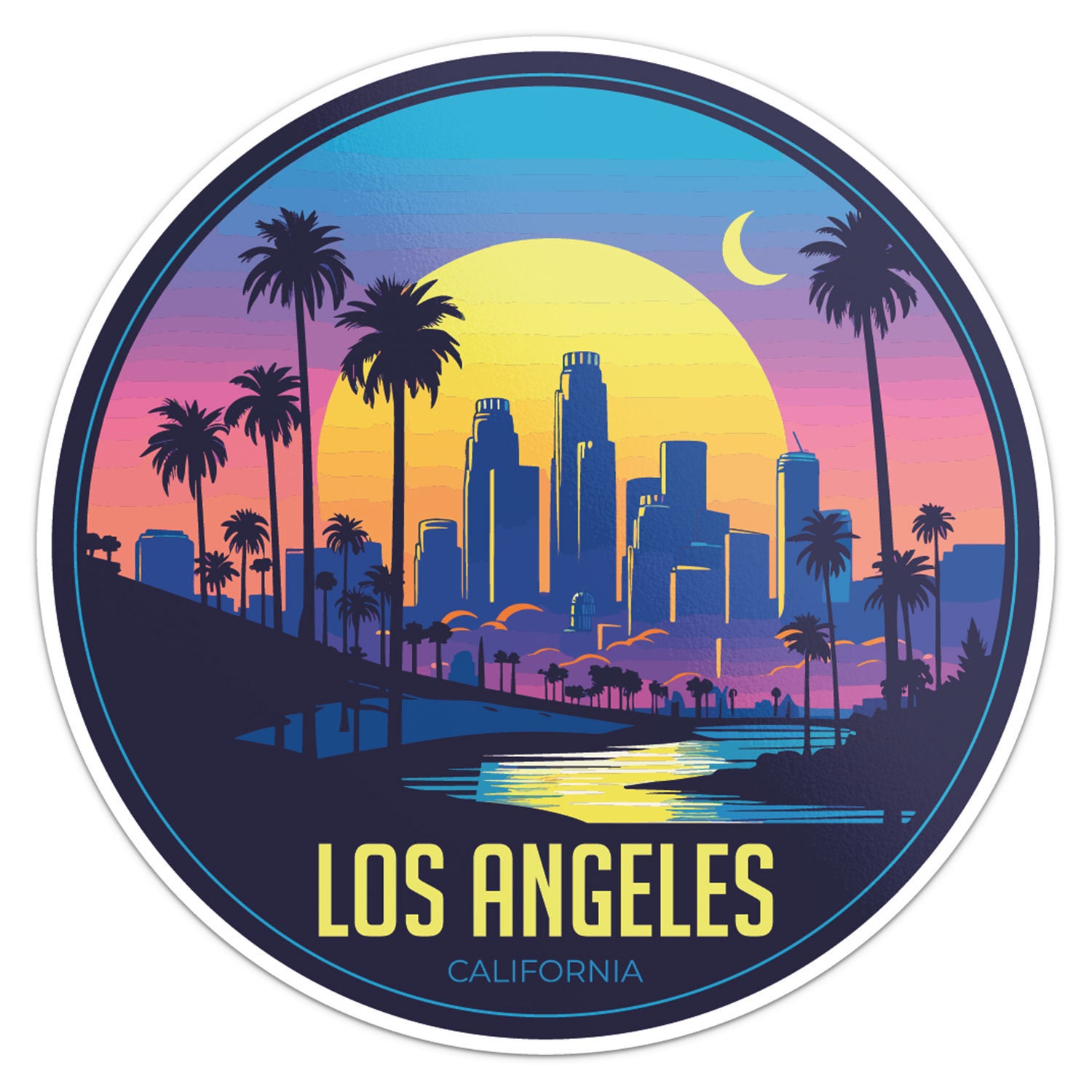 Los Angeles City Sticker Car Bumper Decal - Etsy