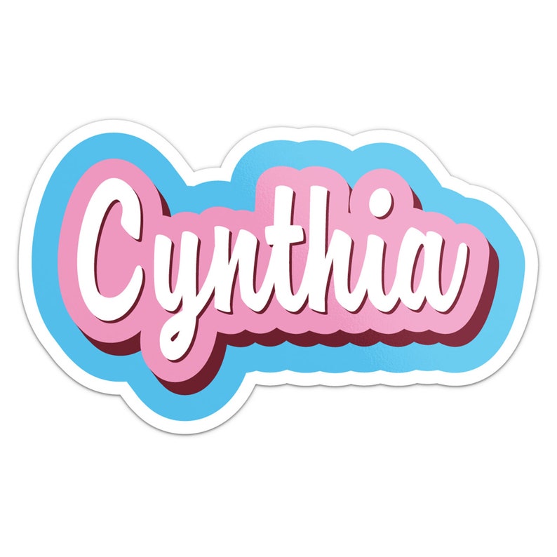 Cartoon Cynthia Name Sticker Car Bumper Decal - Etsy
