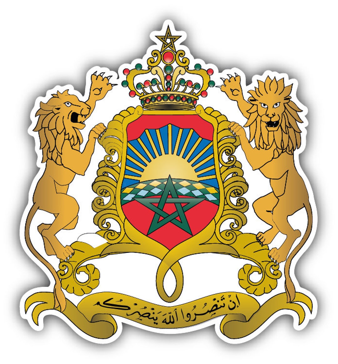 Morocco Coat of Arms Car Bumper Sticker Decal - Etsy