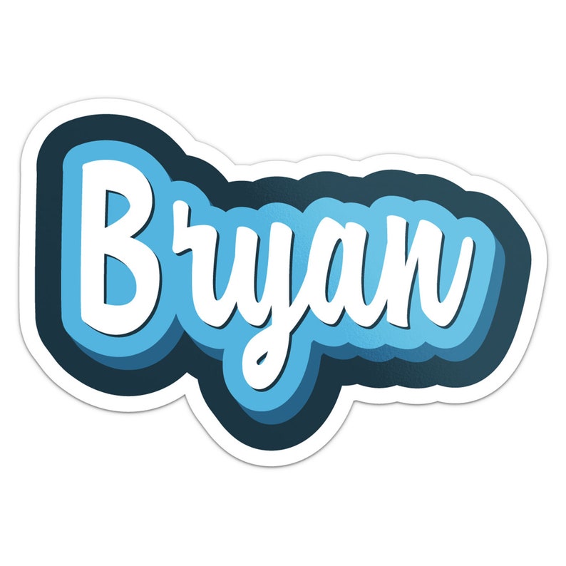 Cartoon Bryan Name Sticker Car Bumper Decal - Etsy