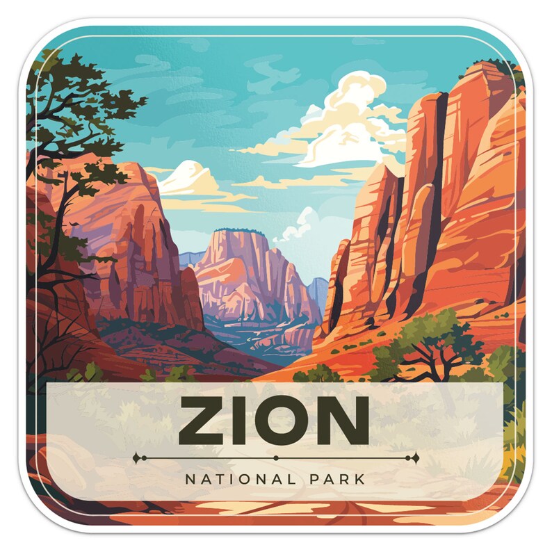 Zion National Park Sticker Car Bumper Decal - Etsy