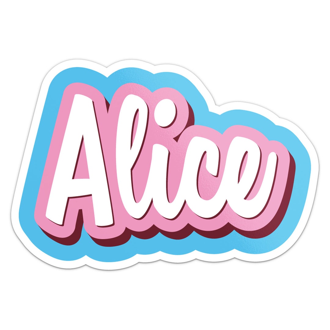 Cartoon Alice Name Sticker Car Bumper Decal - Etsy