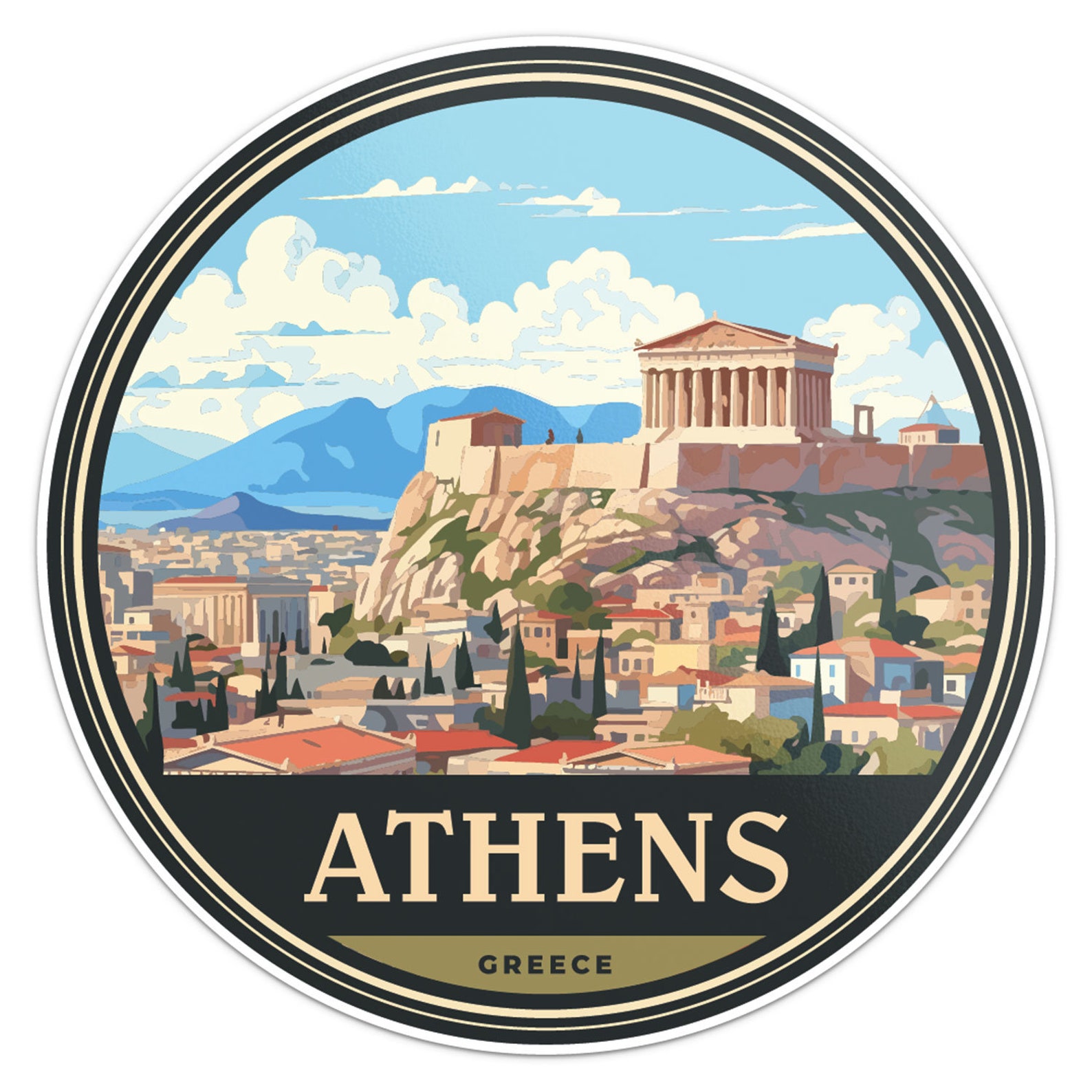Greece Athens City Vinyl Sticker Car Bumper Decal - Etsy