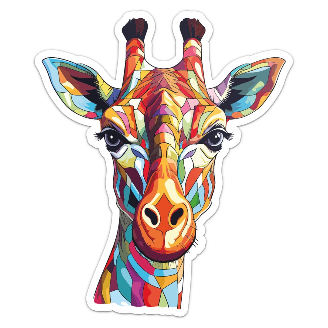 Colorful Giraffe Animal Sticker Car Bumper Decal - Etsy