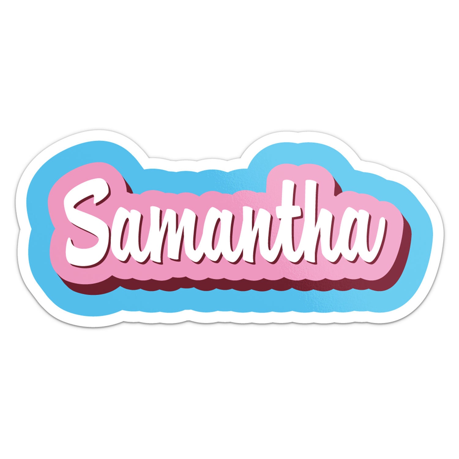Cartoon Samantha Name Sticker Car Bumper Decal - Etsy