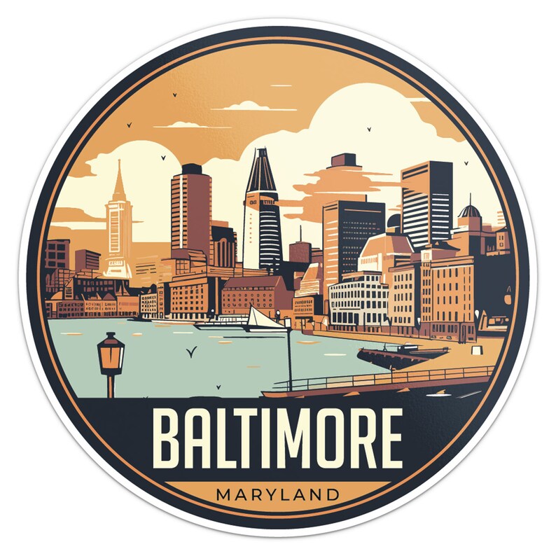 Baltimore City Sticker Car Bumper Decal - Etsy