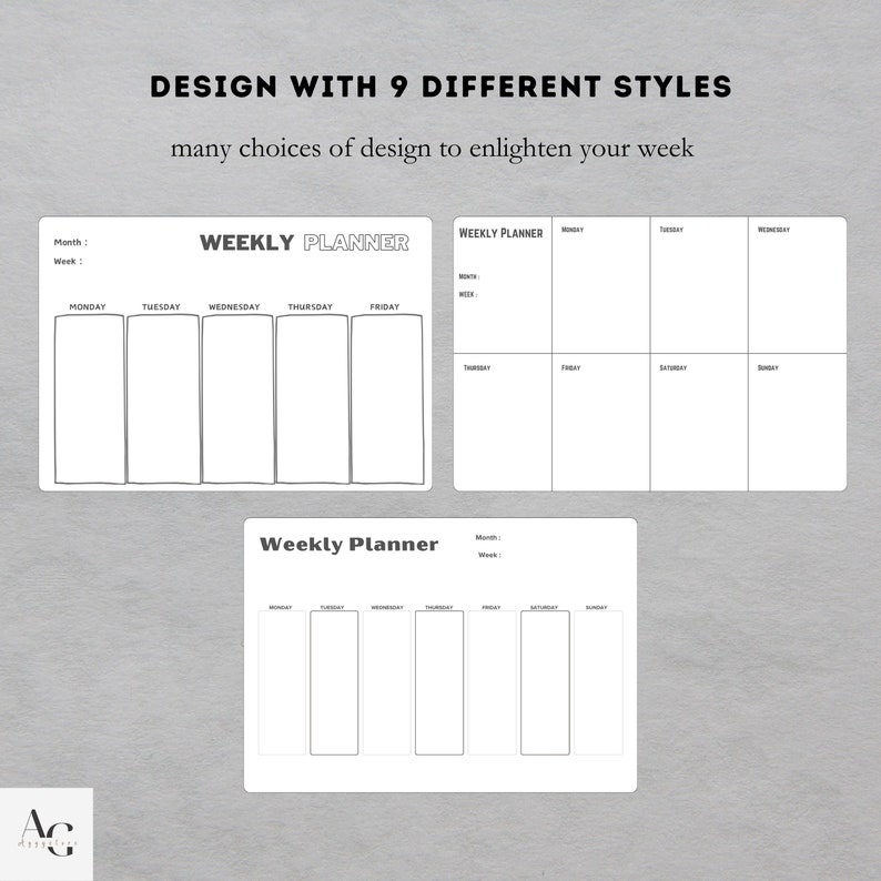 Printable Weekly Planner, Minimalist Weekly Planner, Productivity ...