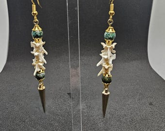 Real Snake Vertebrae Rib Bone Earrings - Etsy