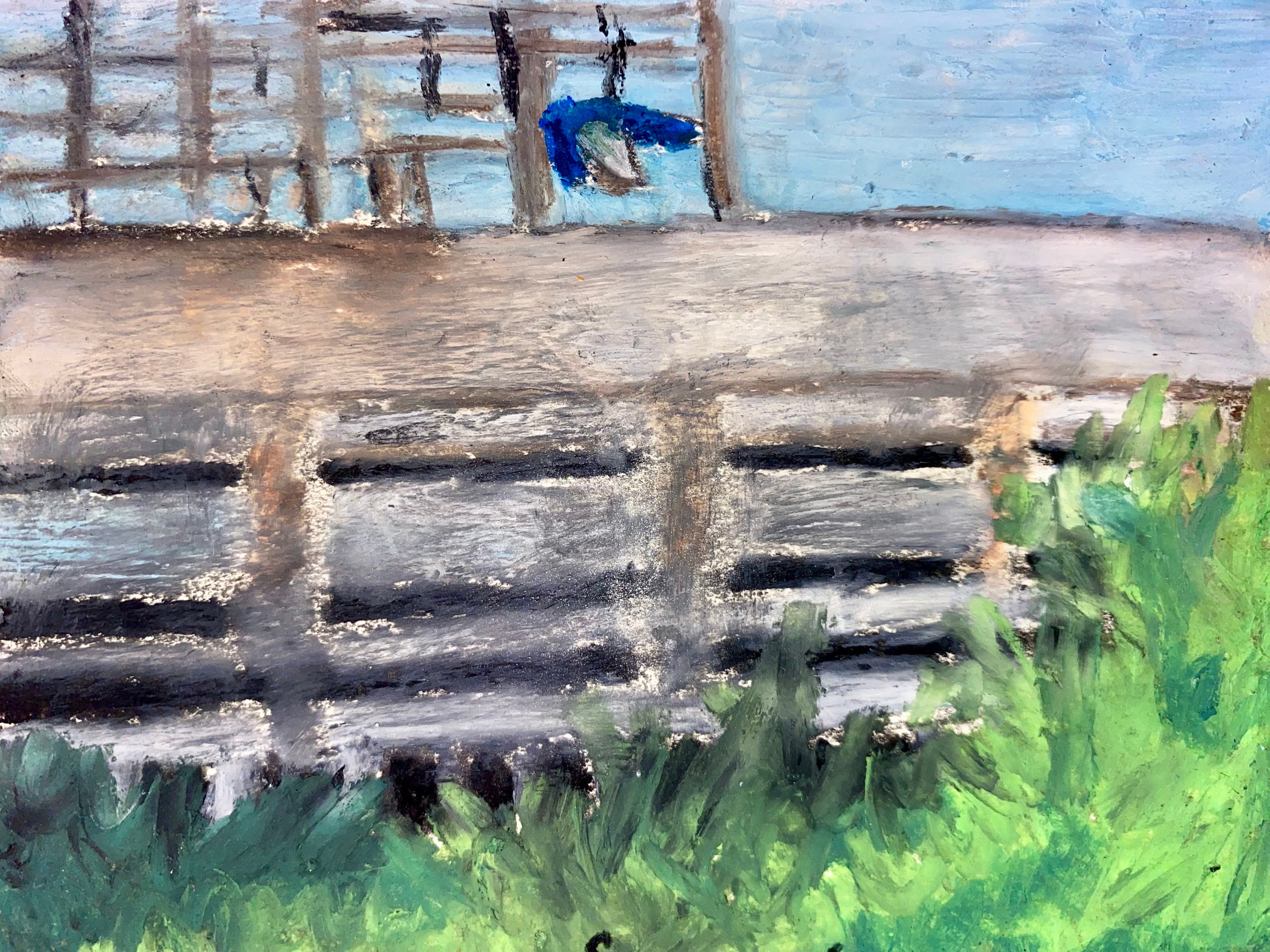 RFK Stadium & a Tree Swallow Original Oil Pastel Painting - Etsy