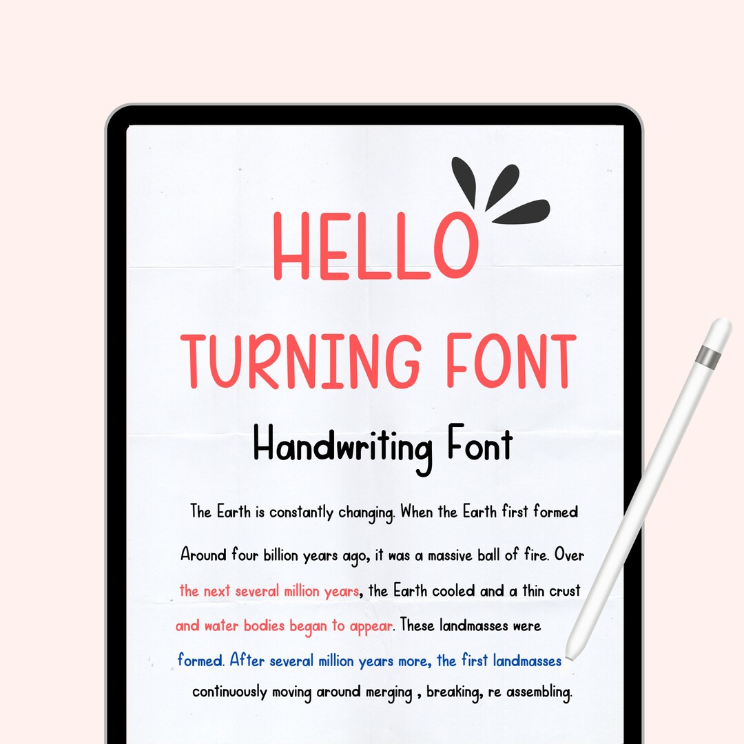 Turning Font is Handwriting Font,clean Font,digital Note Font,goodnotes ...