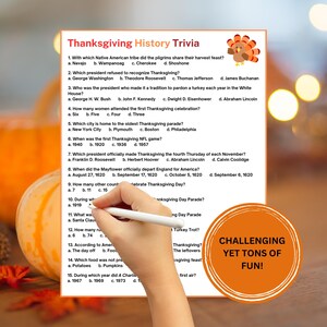 Thanksgiving History Trivia | Thanksgiving Trivia Game | Thanksgiving ...