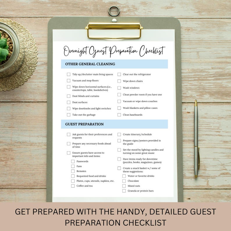 Overnight Guest Hosting Guide + Checklist + Signs Bundle | Airbnb ...