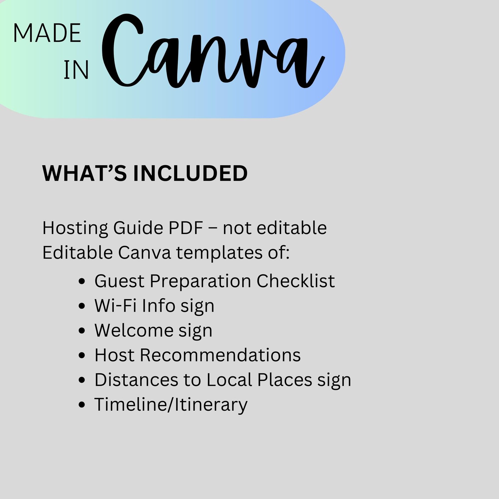 Overnight Guest Hosting Guide + Checklist + Signs Bundle | Airbnb ...