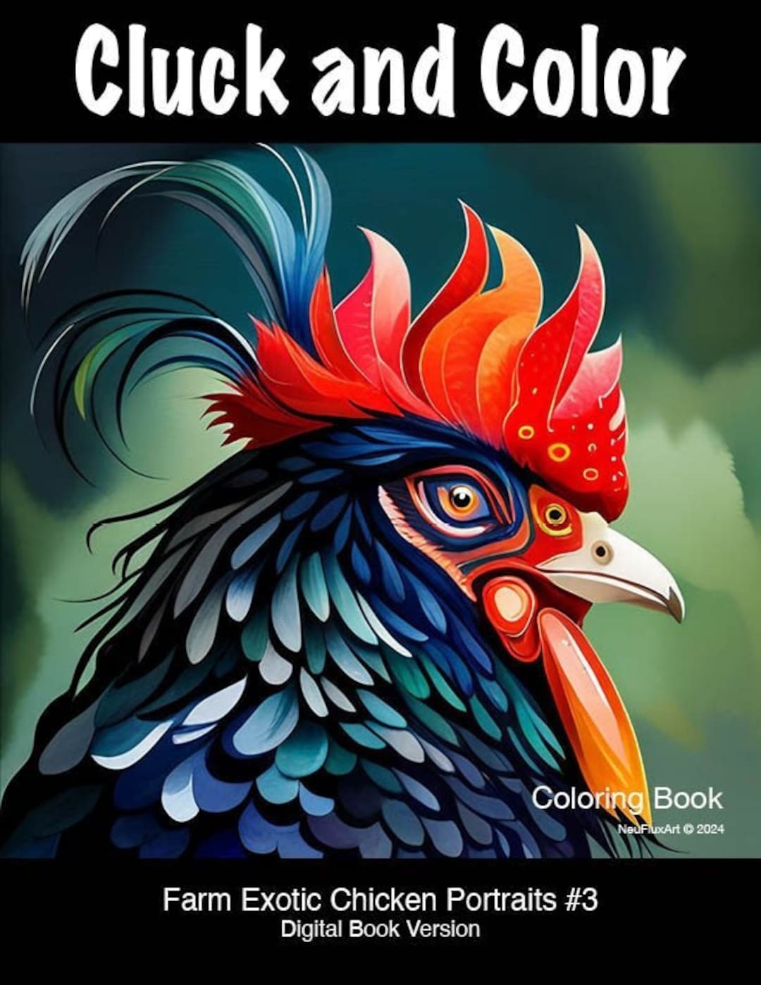 Cluck and Color: Coloring Book Farm Exotic Chicken Portraits - Etsy