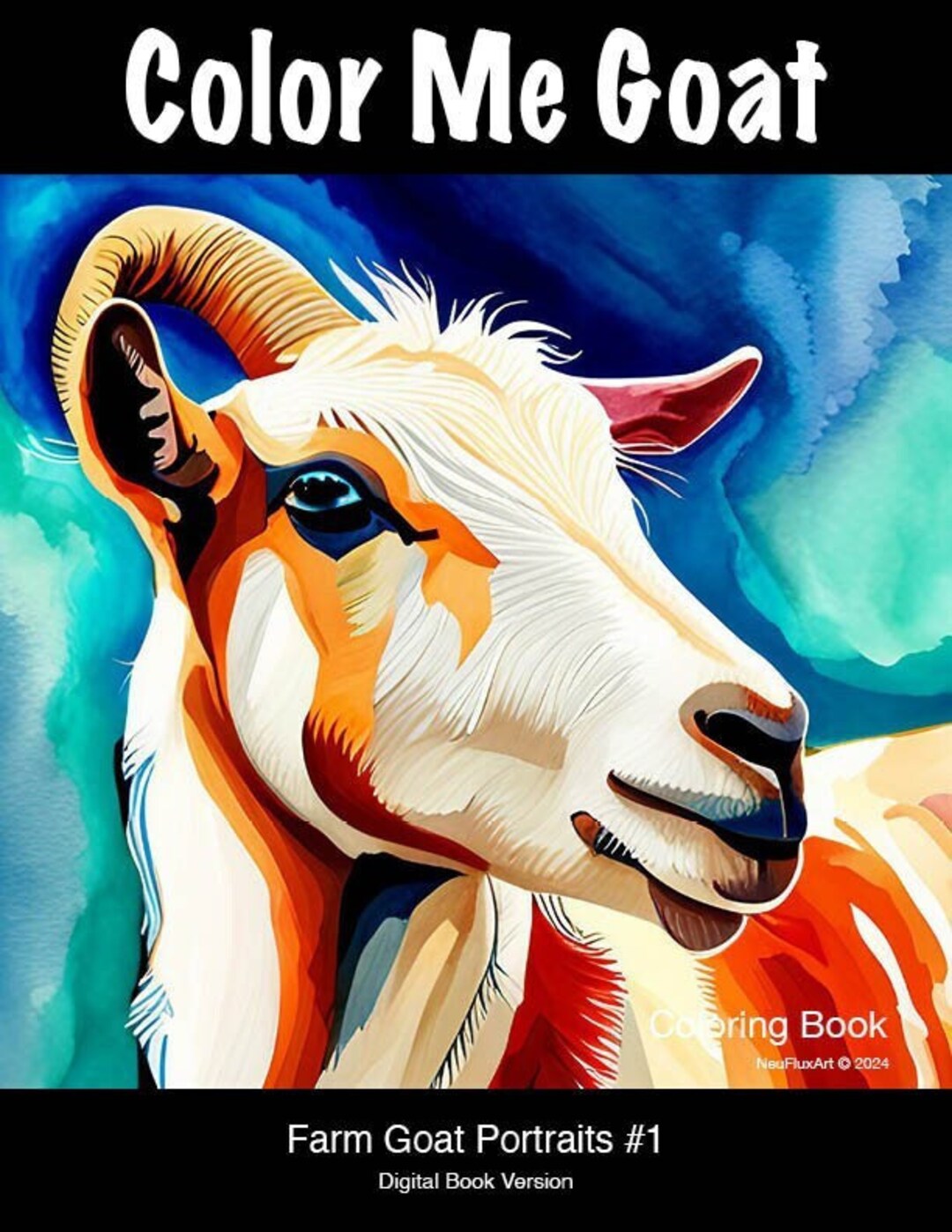 Color Me Goat: Coloring Book Farm Goat Portraits #1 - Etsy