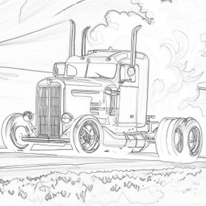 Vintage Semis: Adult Coloring Book Classic Semi Trucks #1 - Etsy