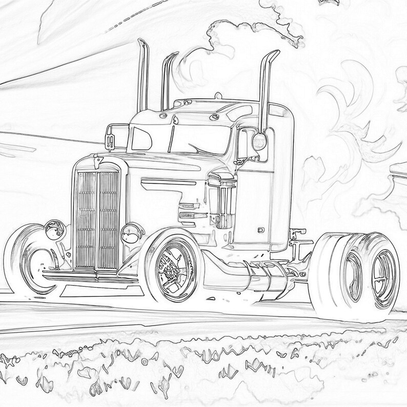 Vintage Semis: Adult Coloring Book Classic Semi Trucks #1 - Etsy