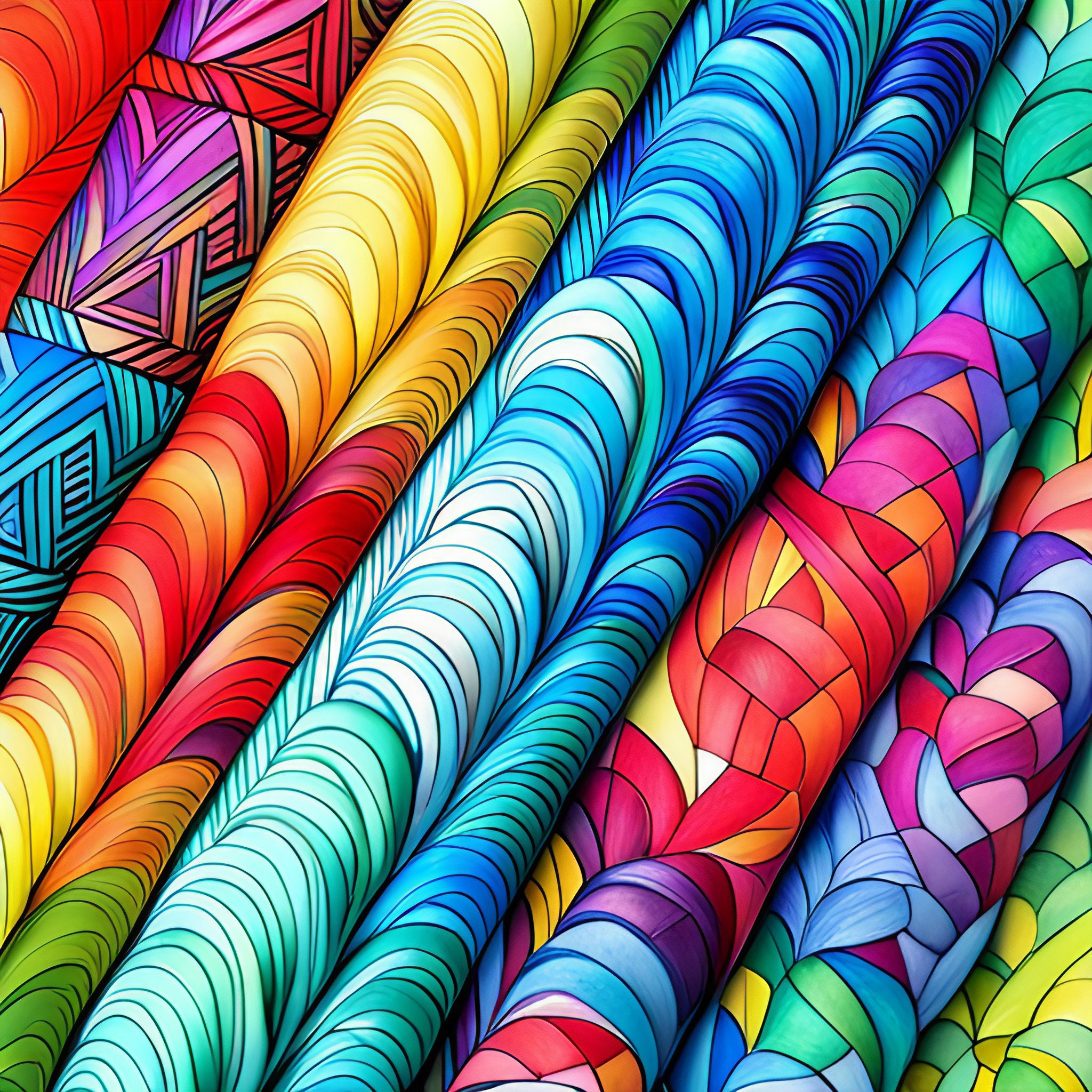 Coloring Tranquility: Therapeutic Abstract Patterns #5 - Etsy