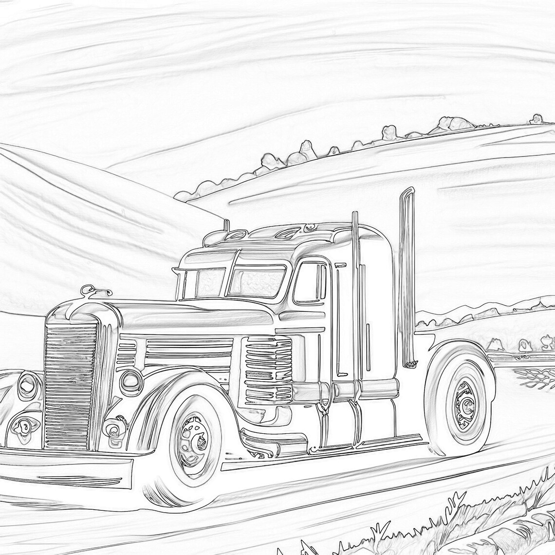 Vintage Semis: Adult Coloring Book Classic Semi Trucks #1 - Etsy