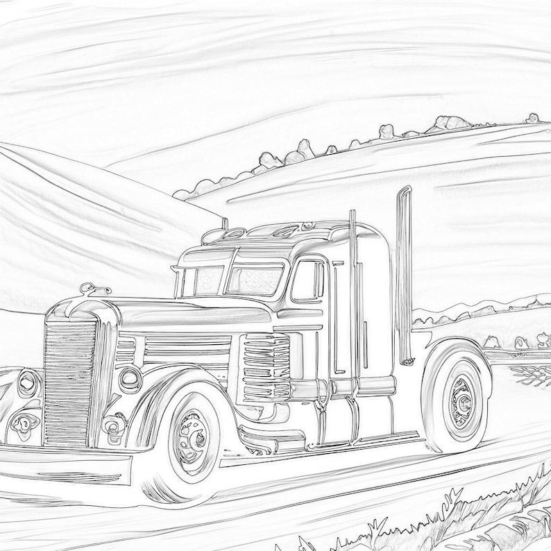 Vintage Semis: Adult Coloring Book Classic Semi Trucks #1 - Etsy
