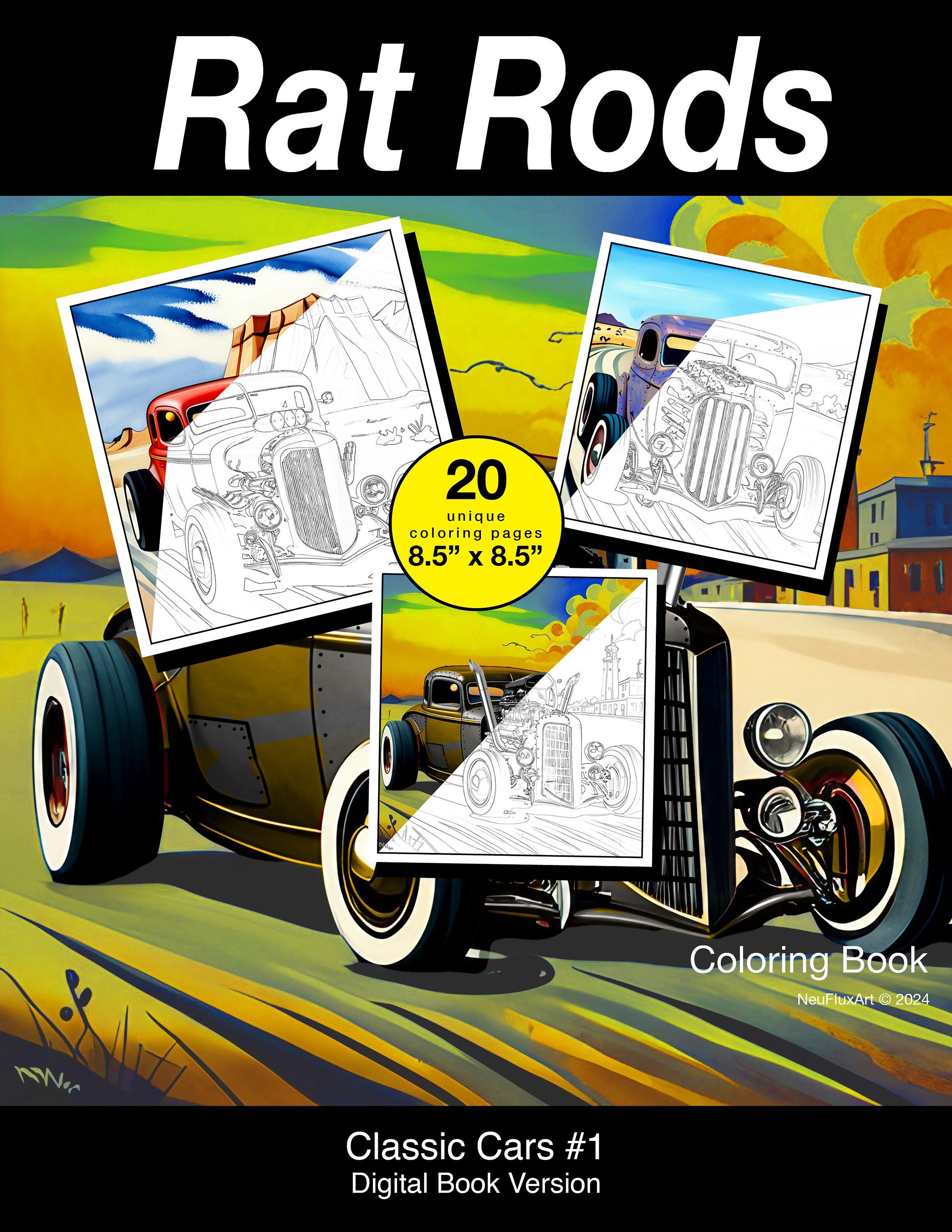 Rat Rods: Adult Coloring Book Classic Cars #1 - Etsy