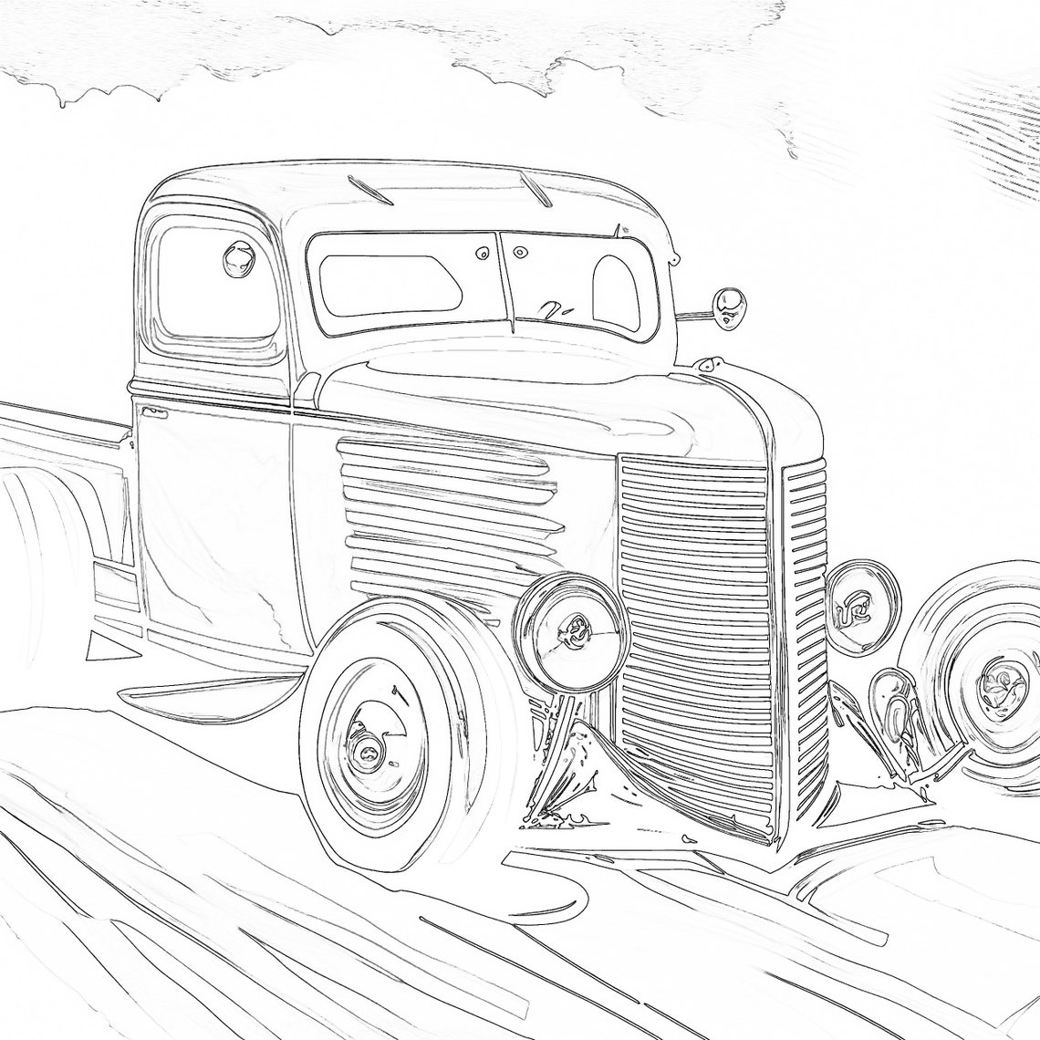 Vintage Trucks: Adult Coloring Book Classic Trucks #1 - Etsy