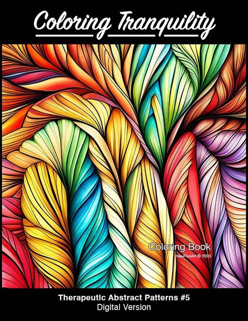 Coloring Tranquility: Therapeutic Abstract Patterns #5 - Etsy