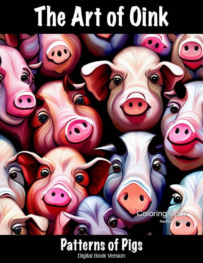 The Art of Oink: Coloring Book of Pig Faces Patterns - Etsy