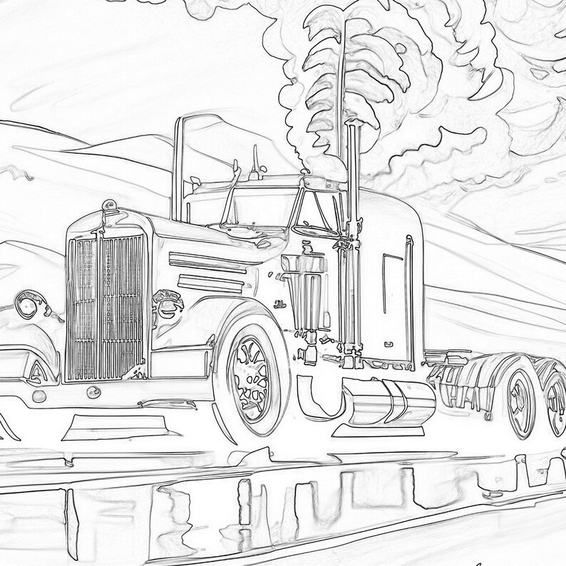 Vintage Semis: Adult Coloring Book Classic Semi Trucks #1 - Etsy