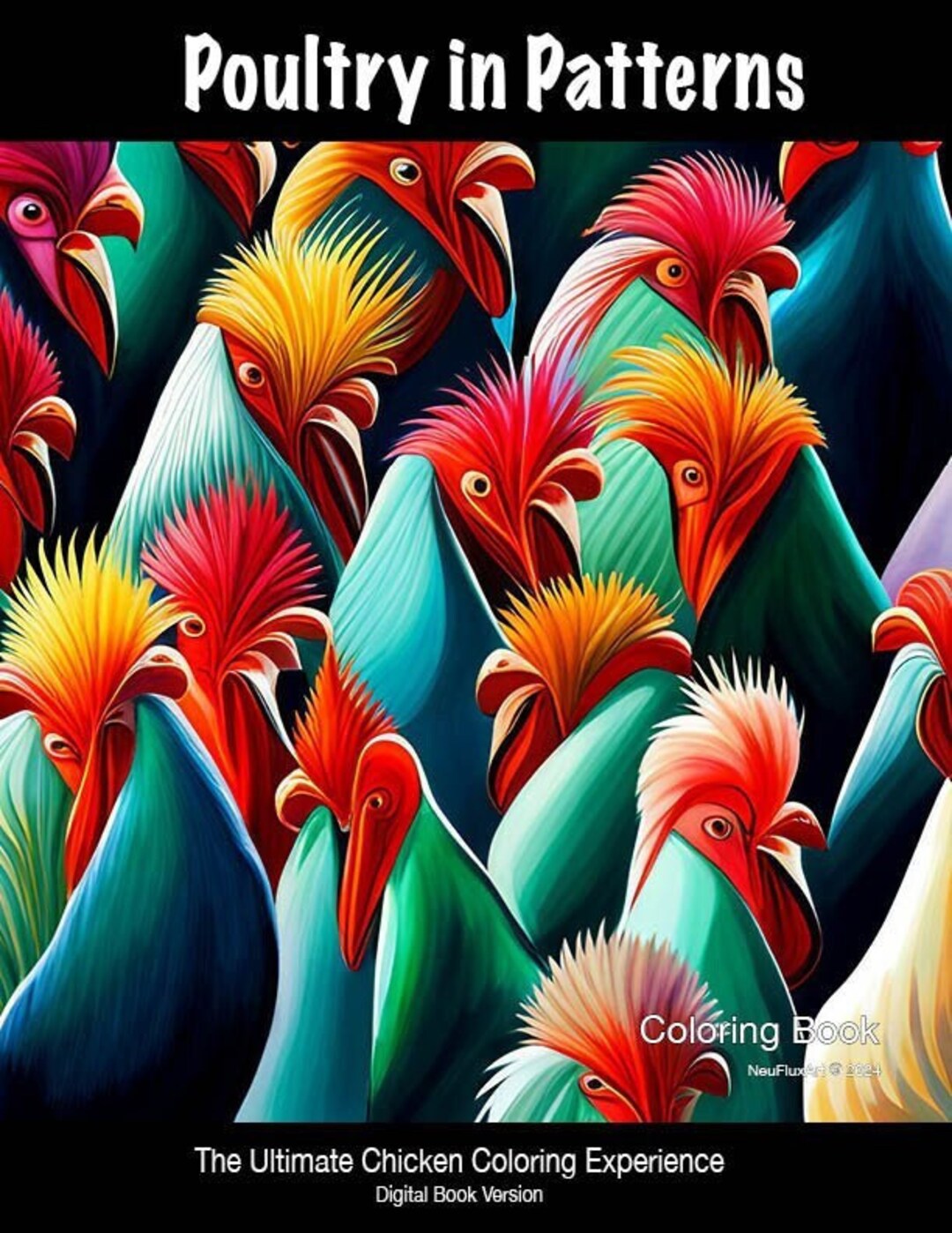 Poultry in Patterns: Coloring Book of Chickens in a Pattern - Etsy