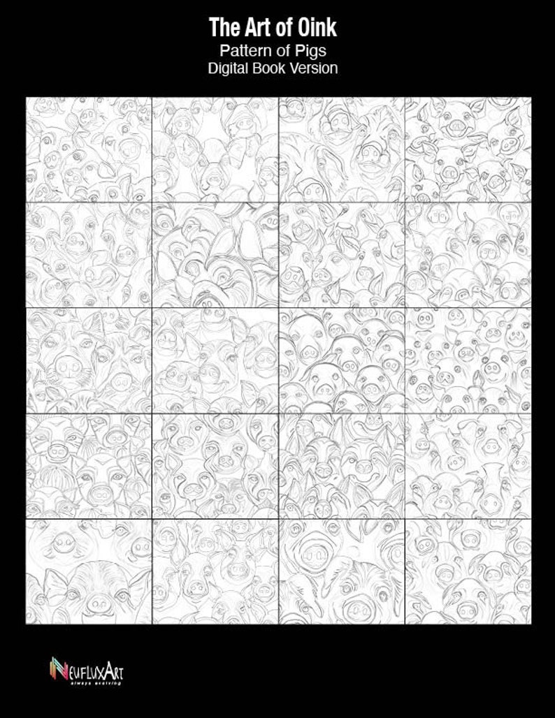 The Art of Oink: Coloring Book of Pig Faces Patterns - Etsy