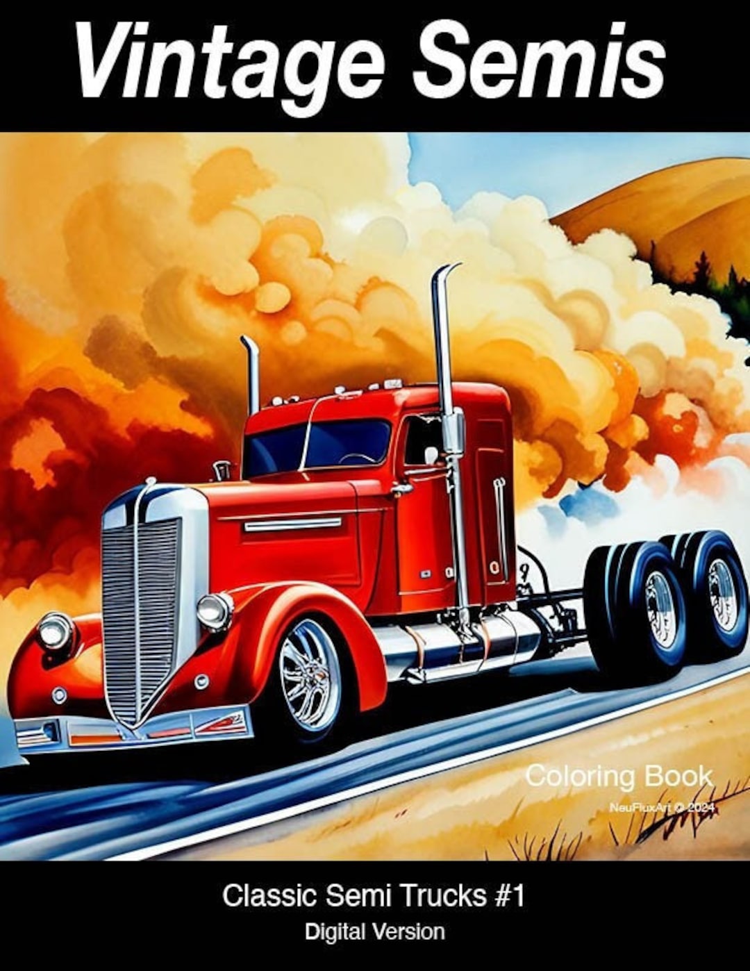 Vintage Semis: Adult Coloring Book Classic Semi Trucks #1 - Etsy