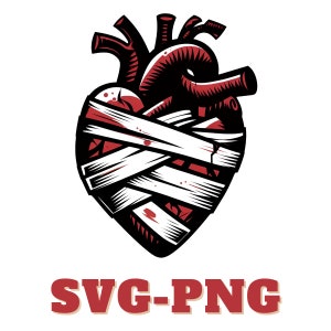 Bandaged Anatomical Heart Png-svg Print File Digital Download - Etsy
