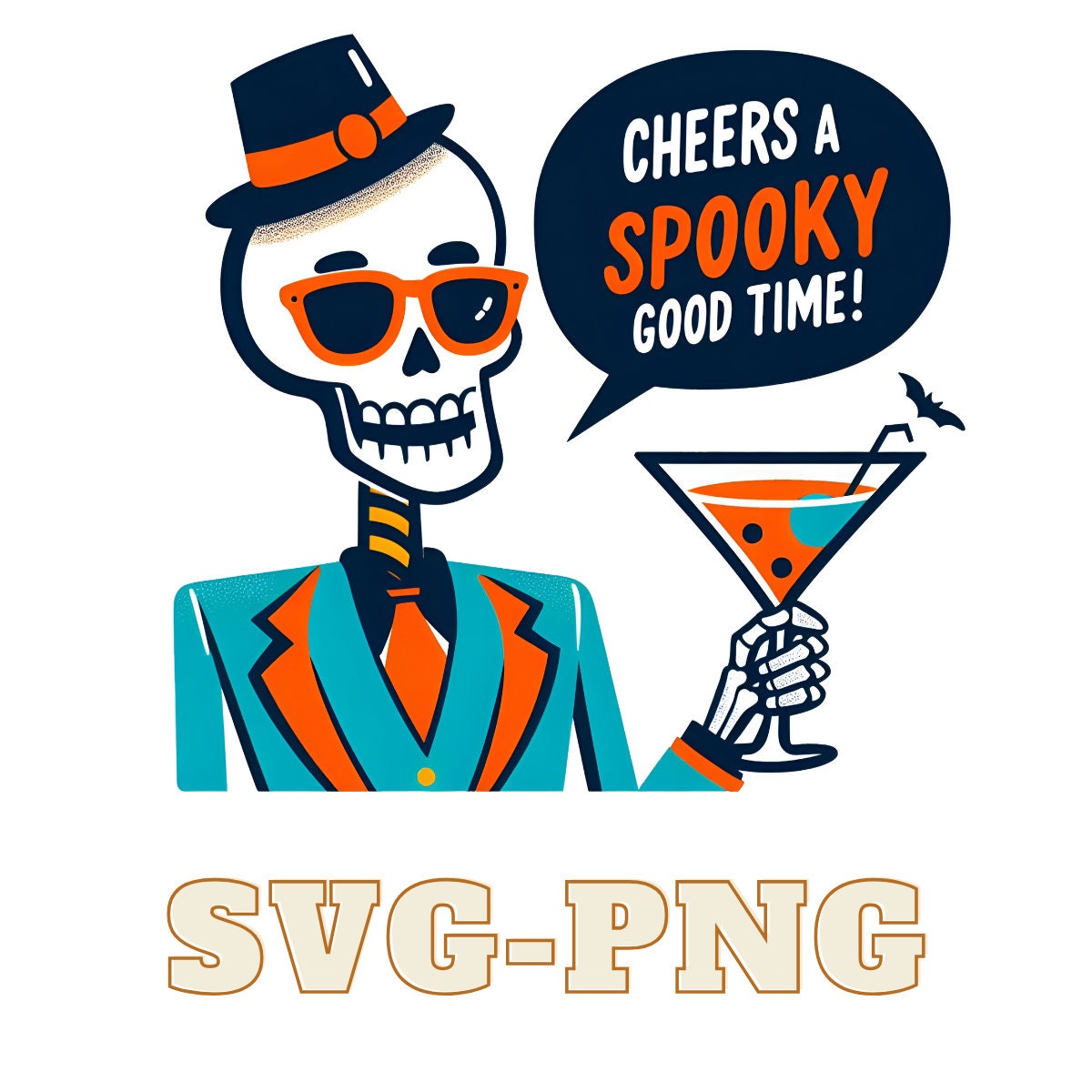 Funny Skeleton Svg-png Digital Download, Cheers a Spooky Good Time ...