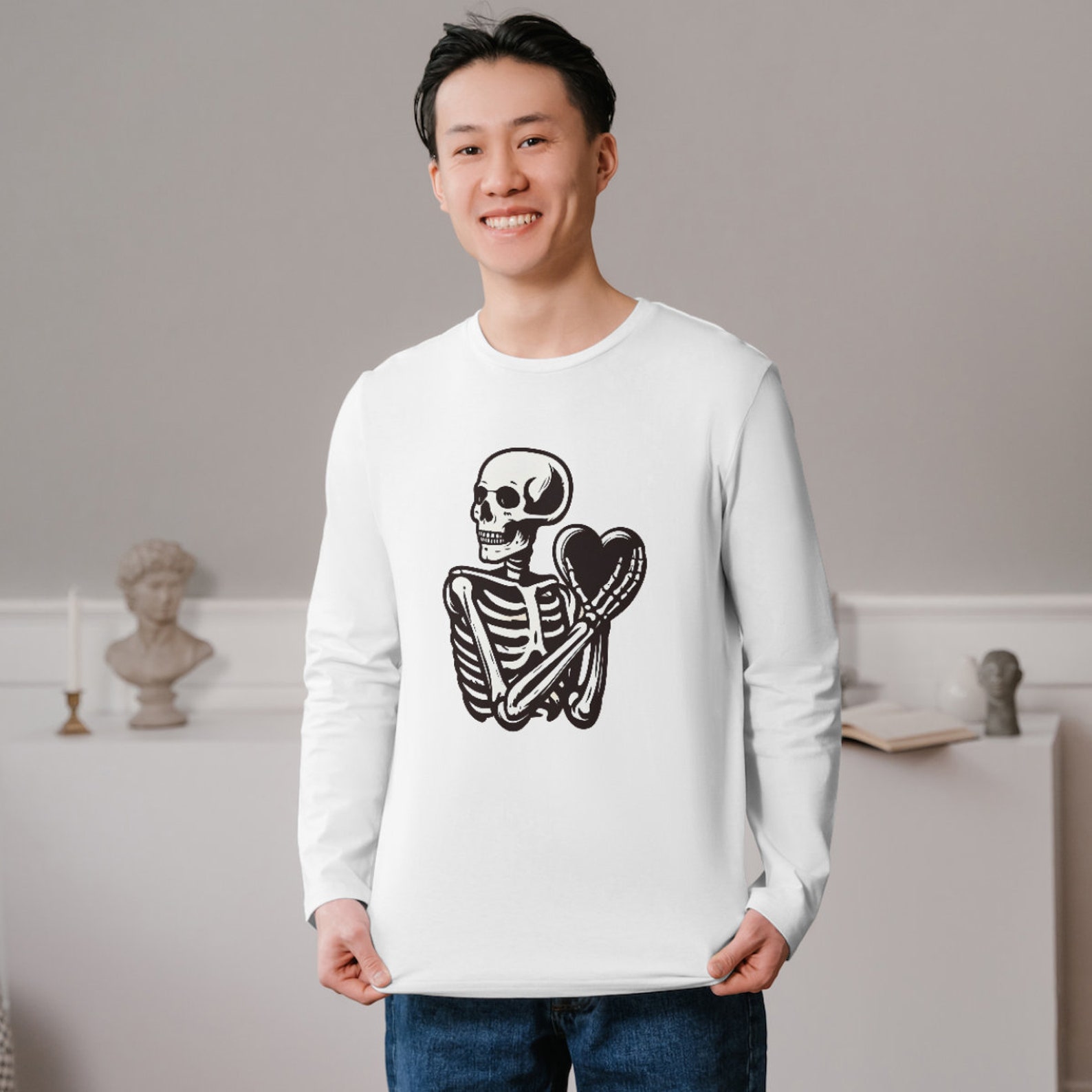 Skeleton Holding a Heart Png-svg Print File Digital Download - Etsy