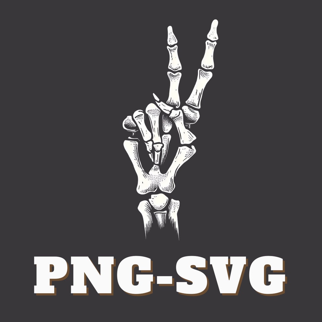 Skeleton Peace Sign Svg-png Download - Etsy