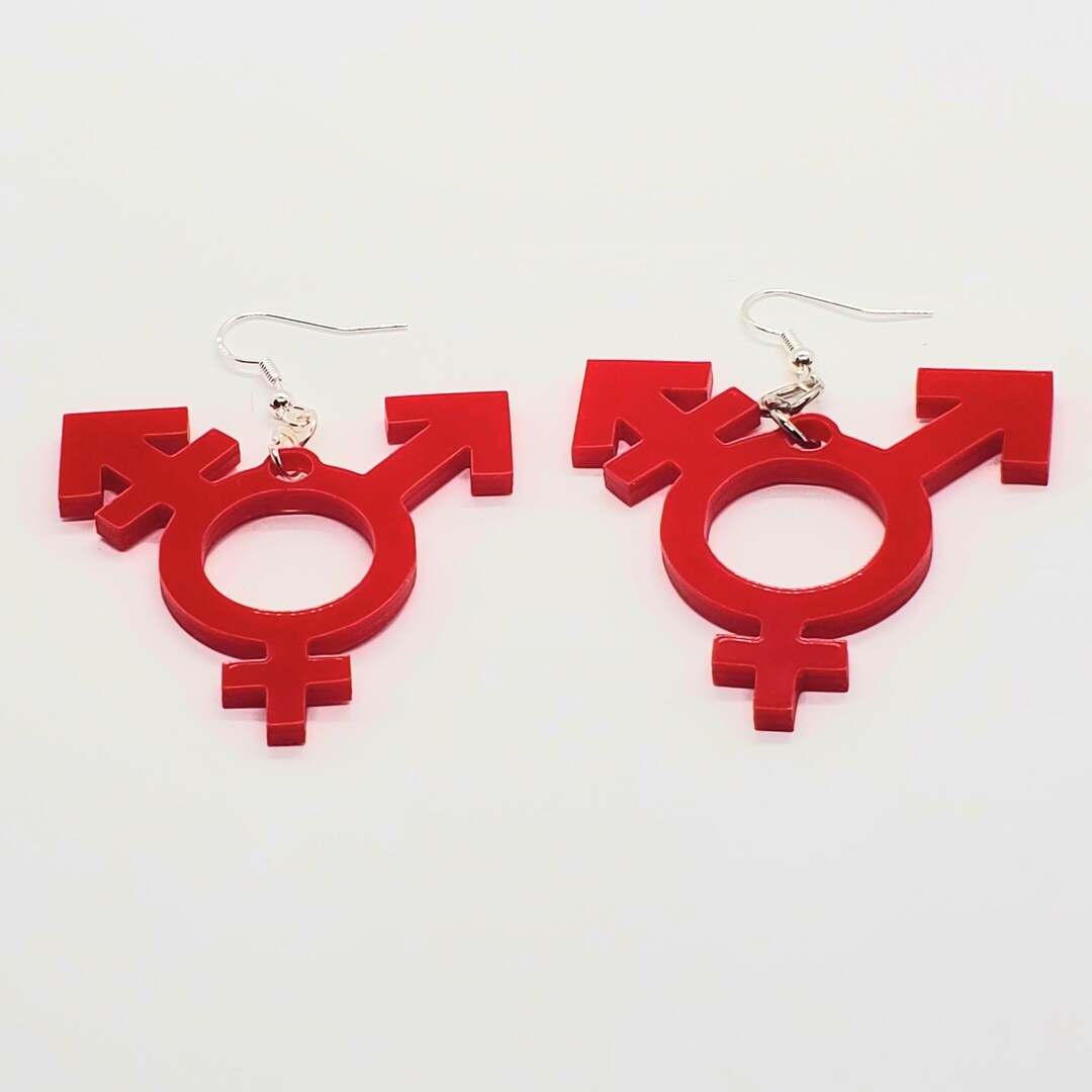 Transgender Symbol Dangle Earrings, Trans Pride. - Etsy