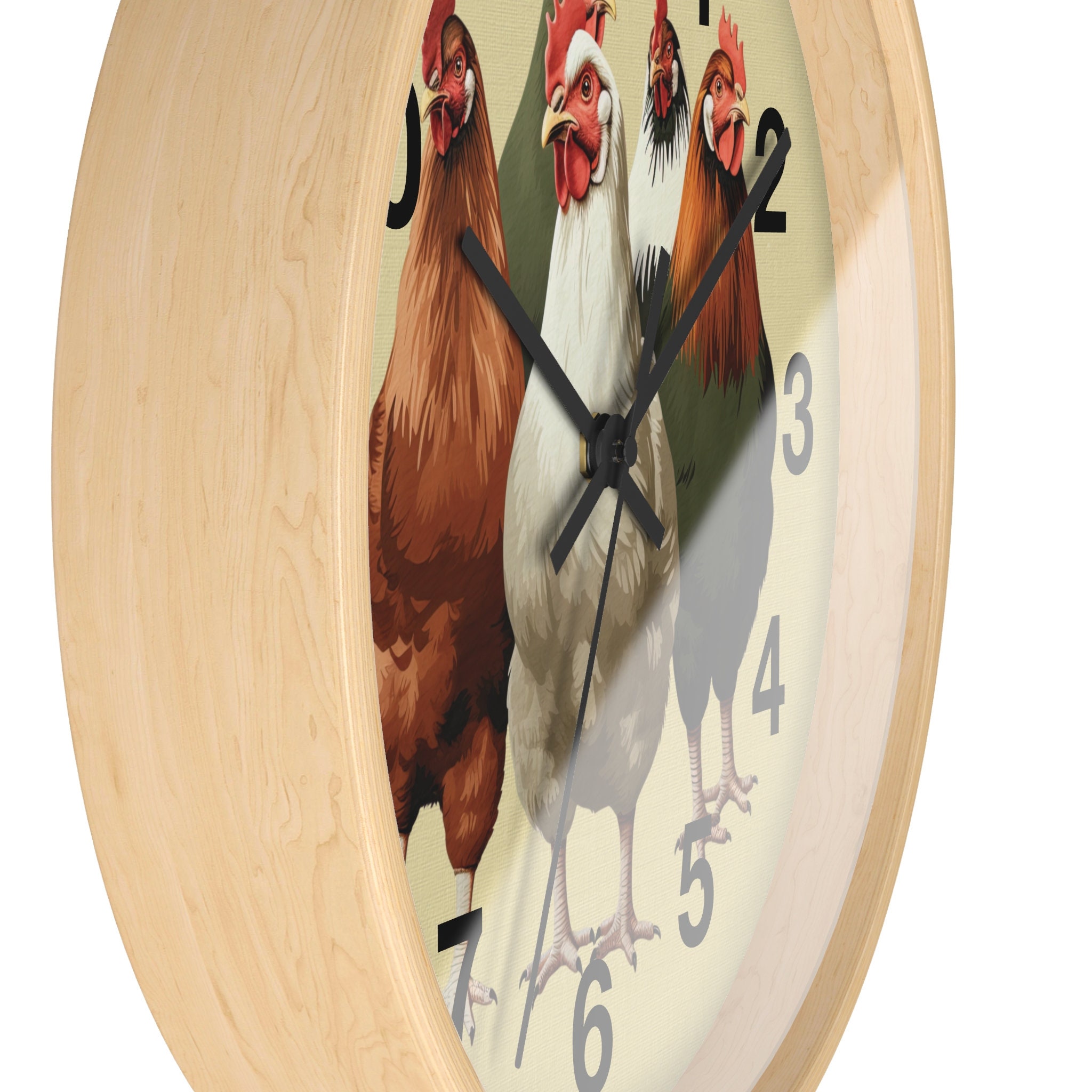 Chicken Wooden Wall Clock Chicken Wall Clock Chicken Flock - Etsy