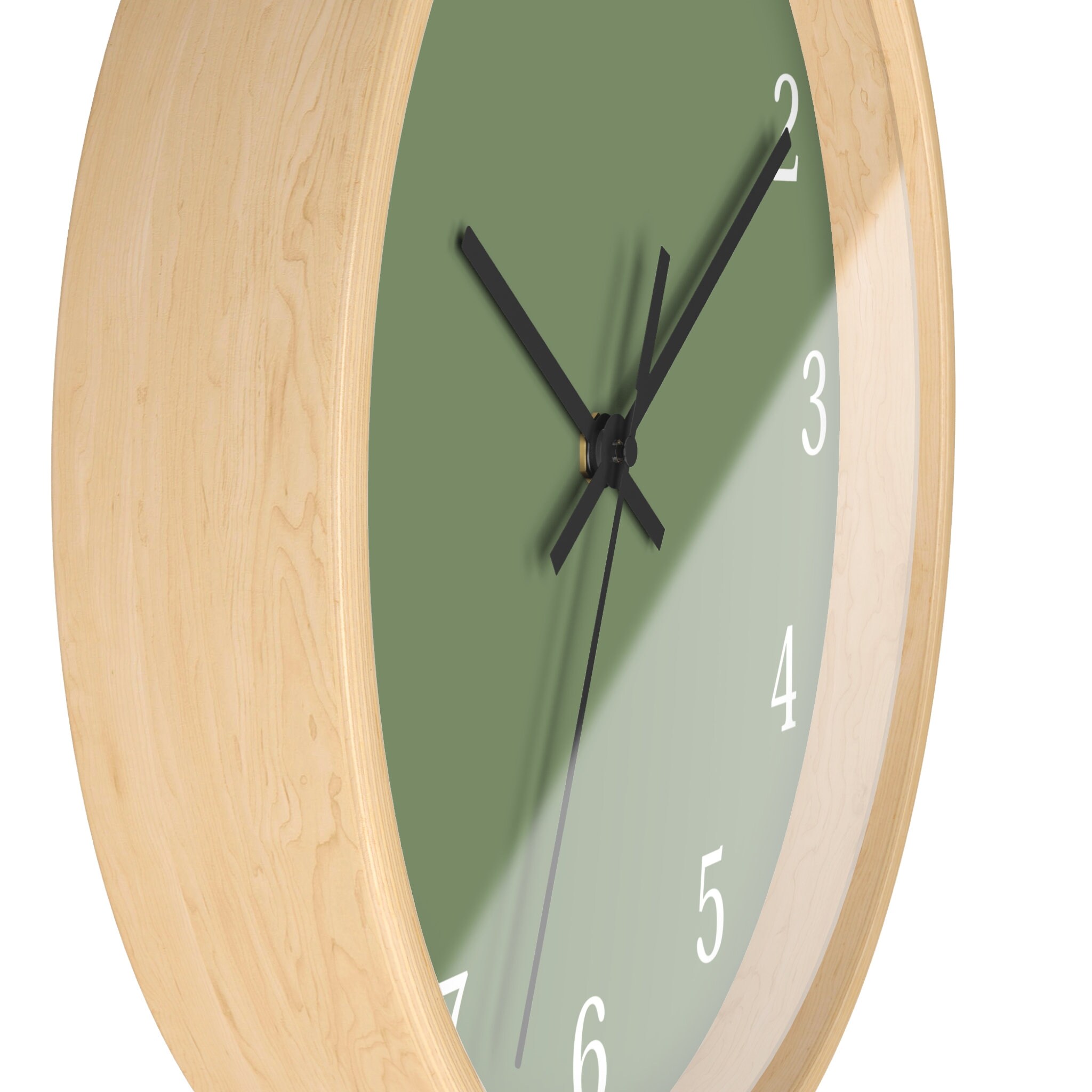 Olive Green Wall Clock Green Wall Clock With White Numbers - Etsy
