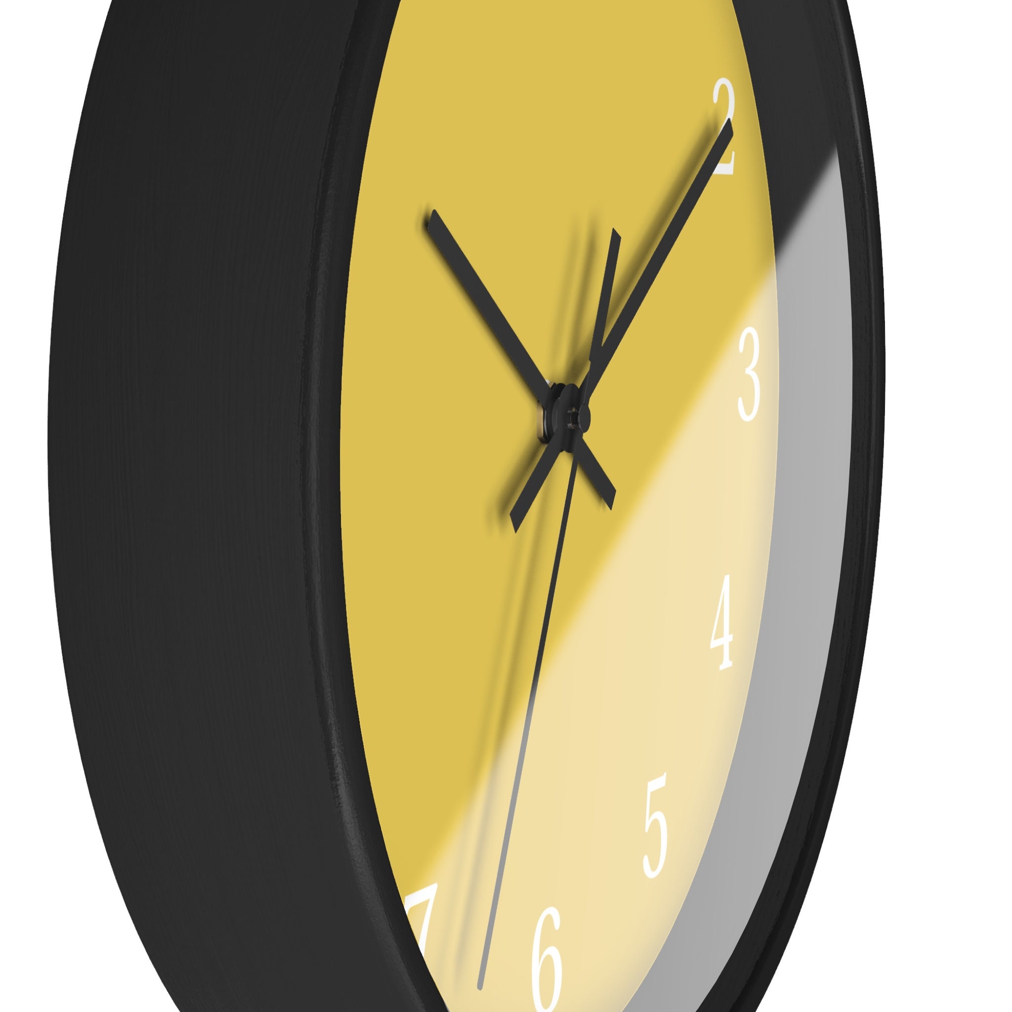 Yellow Wall Clock, Yellow Wall Clock With White Hands, Customized Wall ...