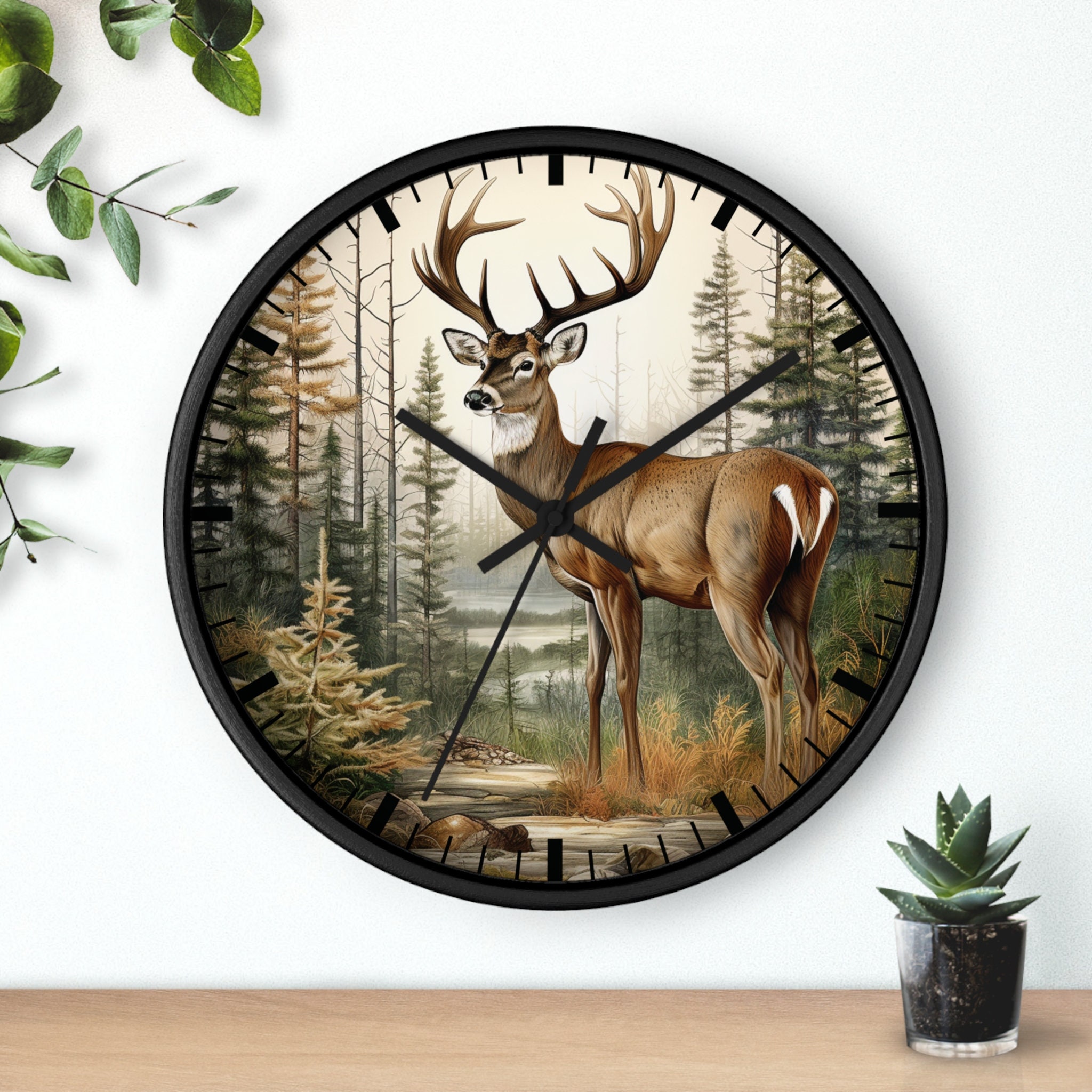 Buck in Woods Wall Clock Deer in Woods Wall Clock Hunting - Etsy