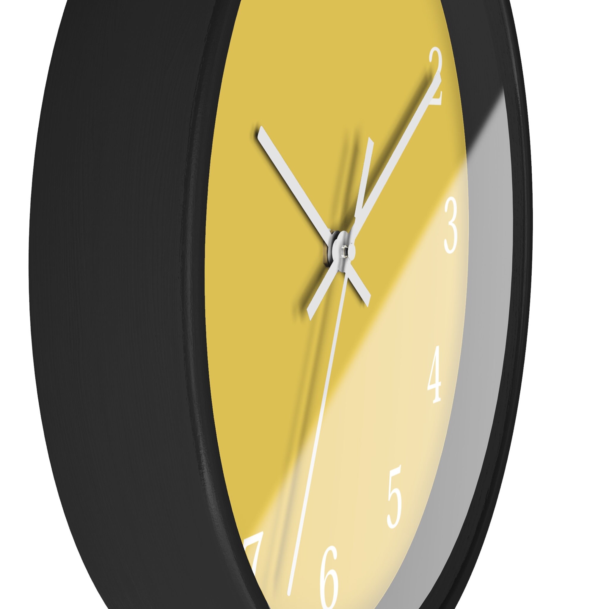 Yellow Wall Clock, Yellow Wall Clock With White Hands, Customized Wall ...