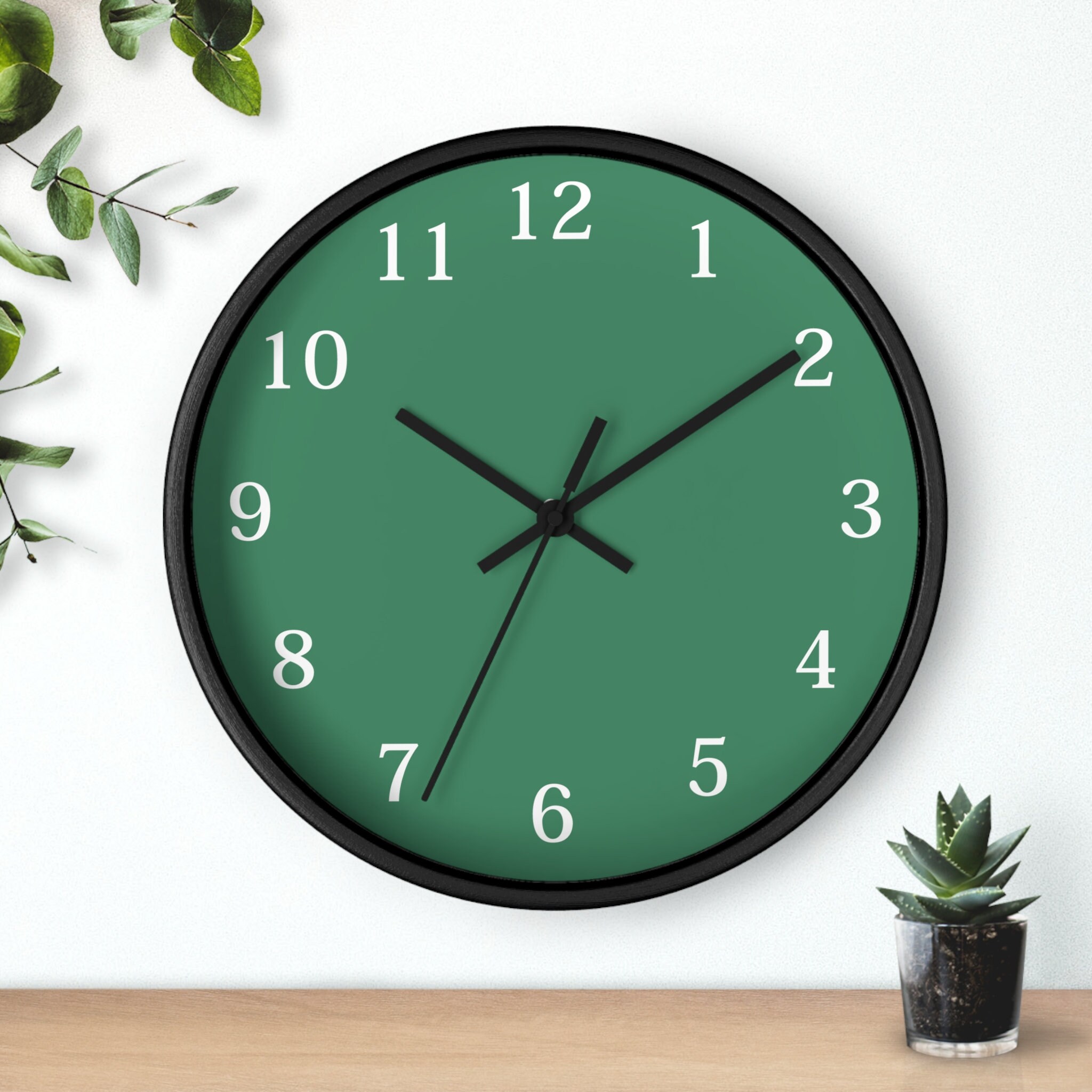 Green Wall Clock Green Wall Clock With White Hands - Etsy
